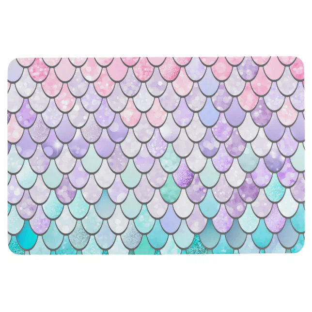 Pastel Mermaid Girls Bedroom Rug Mat | Zazzle