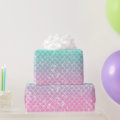 Pastel Mermaid Scales Pink Green Ombre Wrapping Paper | Zazzle