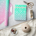 Pastel Mermaid Scales Pink Green Ombre Wrapping Paper | Zazzle