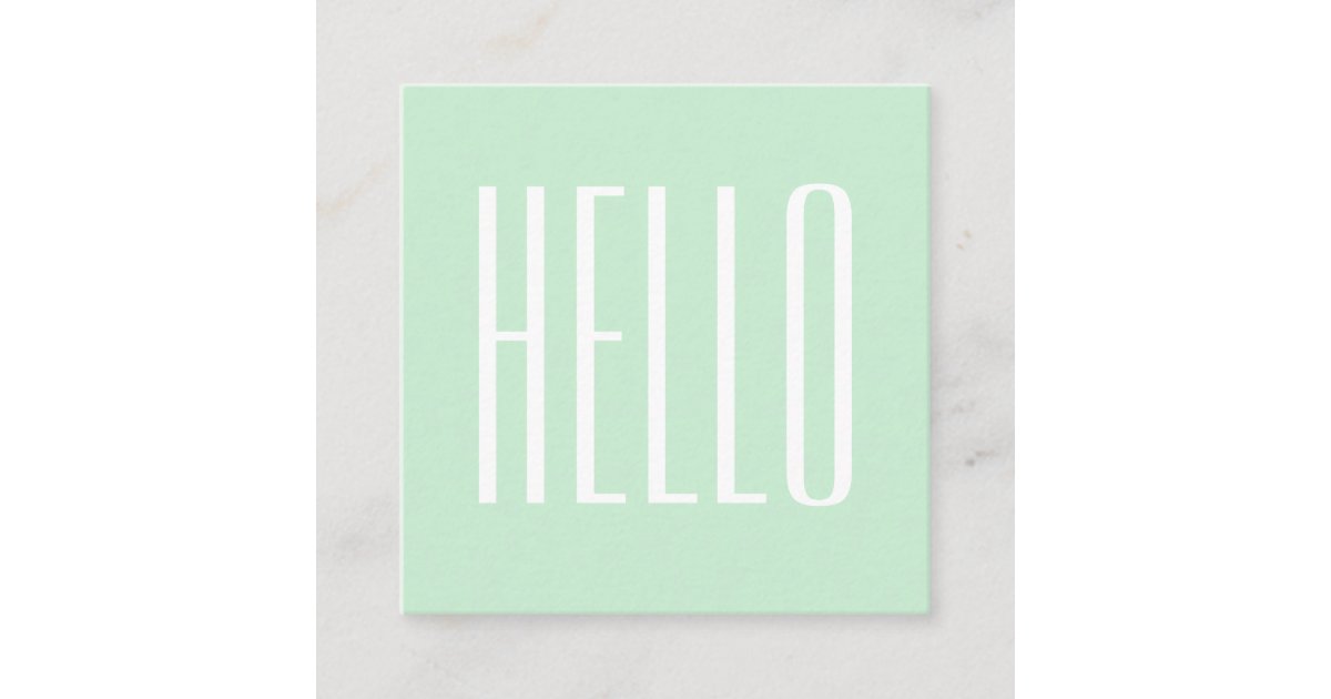 Pastel minimalist modern bold hello business card | Zazzle