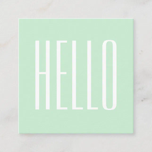 Pastel minimalist modern bold hello business card | Zazzle