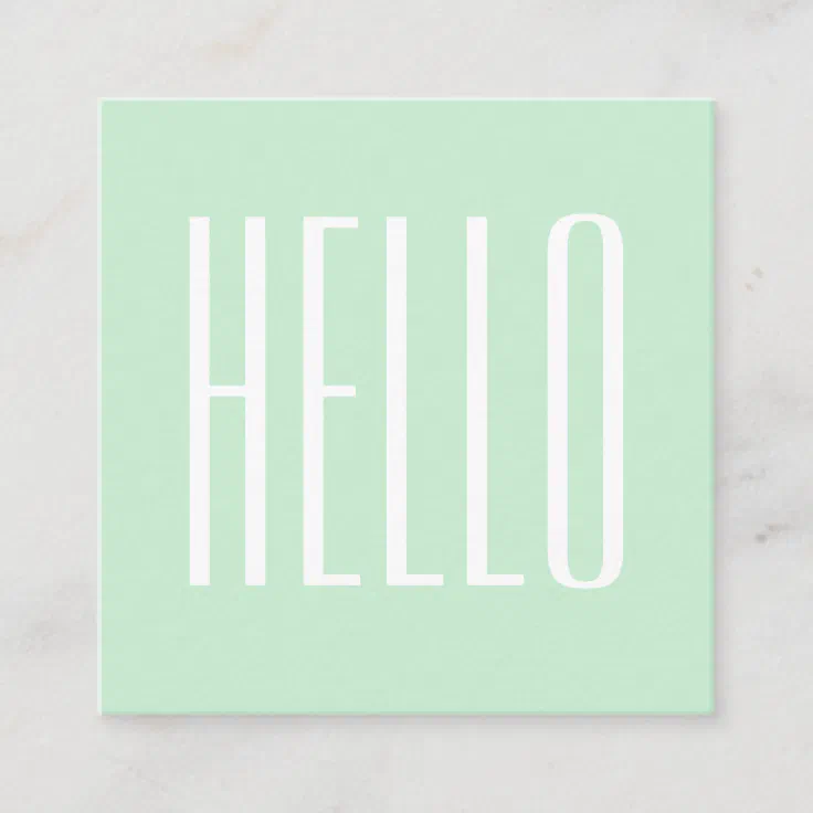 Pastel minimalist modern bold hello business card | Zazzle