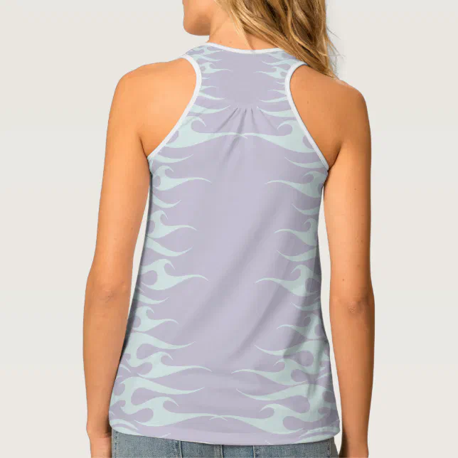 Pastel Mint and Lavender Flames Tank Top | Zazzle