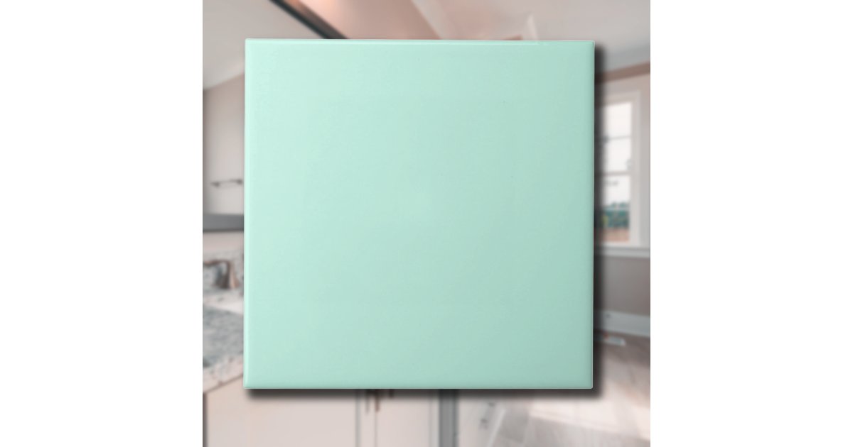 Pastel Mint Blue Solid Color | Classic | Elegant Ceramic Tile | Zazzle
