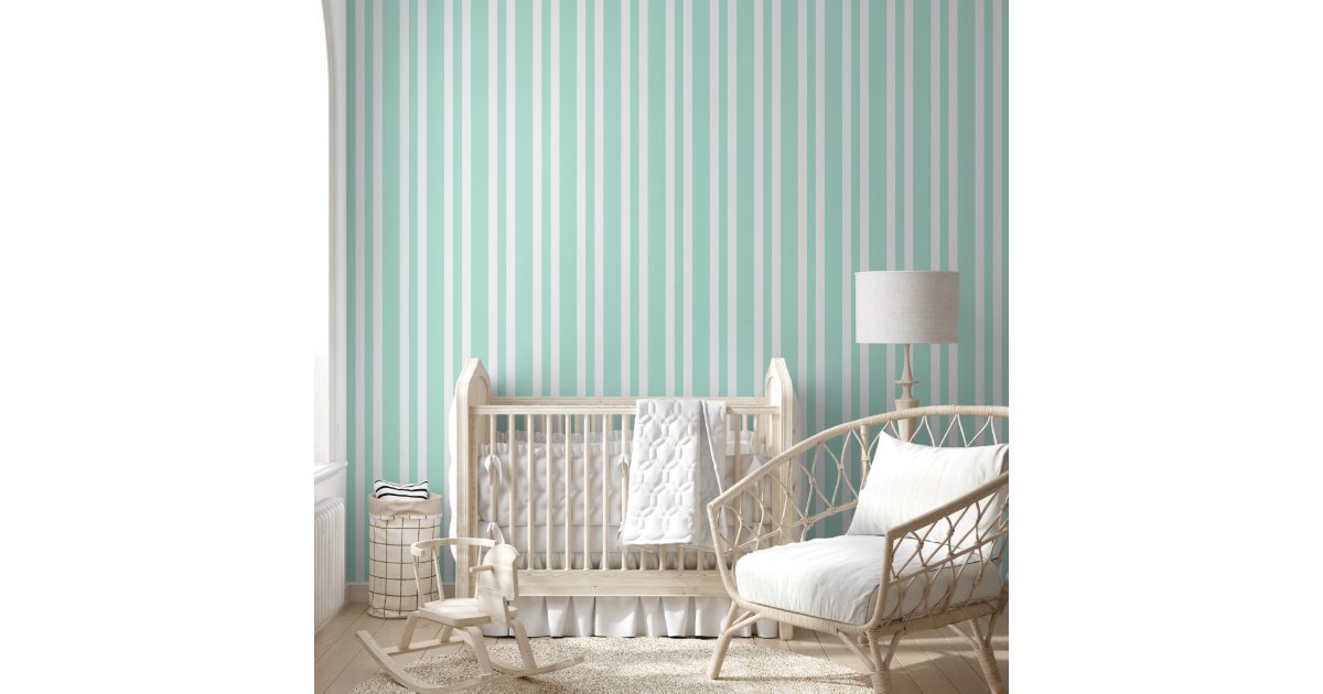 Pastel Mint Green White Stripes Pattern Wallpaper | Zazzle