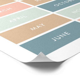 Pastel Months of the Year Classroom Poster | Zazzle