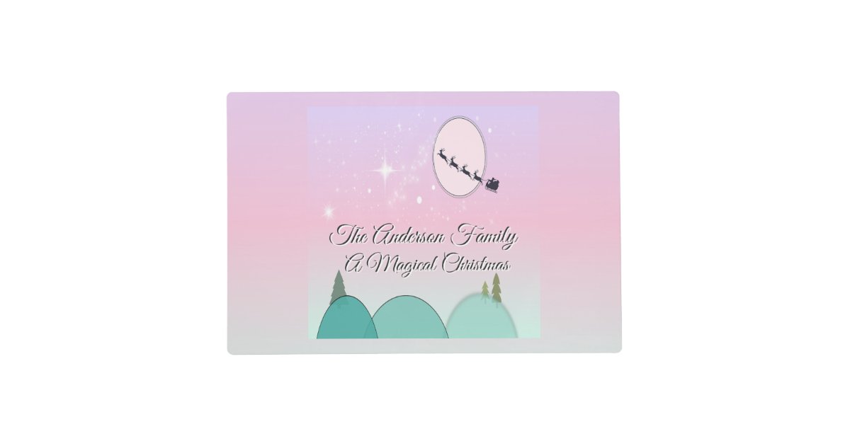 Pastel Moonlit Christmas Keepsake Placemat | Zazzle