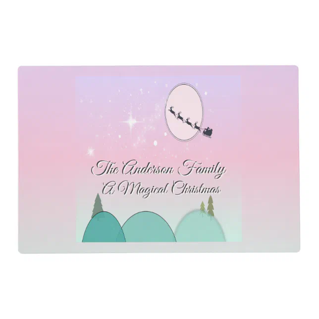 Pastel Moonlit Christmas Keepsake Placemat | Zazzle