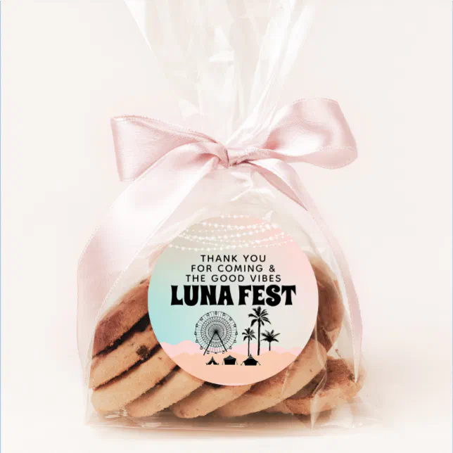 Pastel Music Festival Thank You Classic Round Sticker | Zazzle