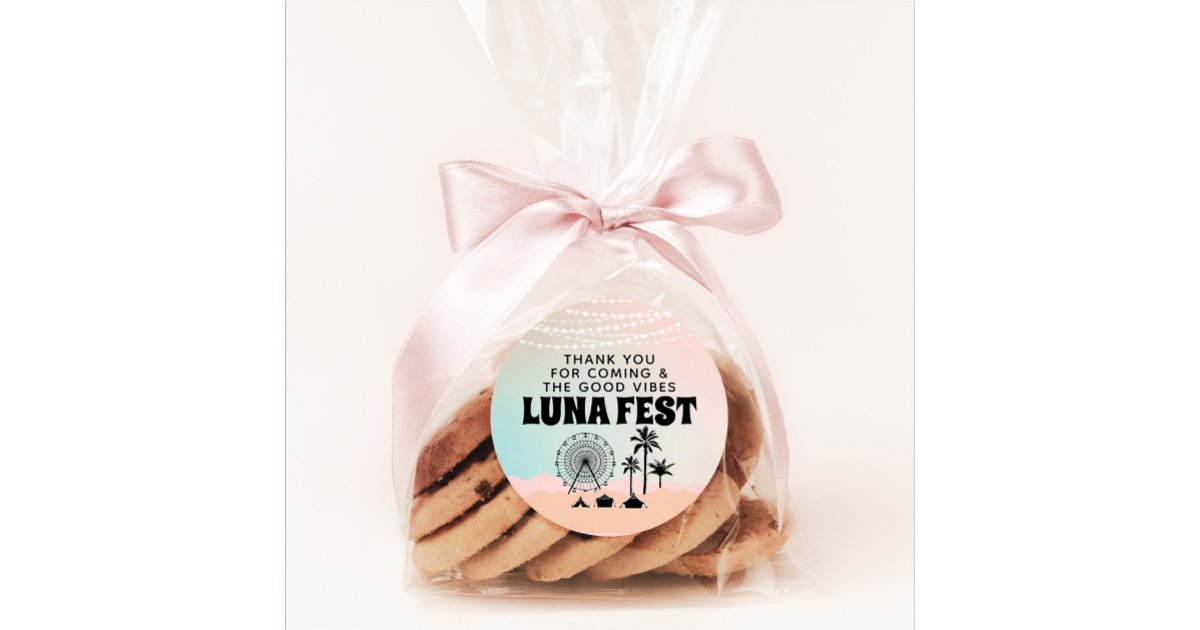 Pastel Music Festival Thank You Classic Round Sticker | Zazzle