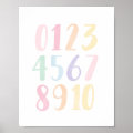 Pastel Numbers Educational Counting Poster | Zazzle
