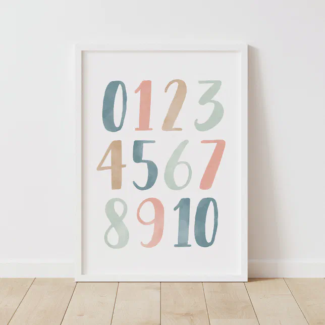 Pastel Numbers Girl Nursery Decor | Zazzle