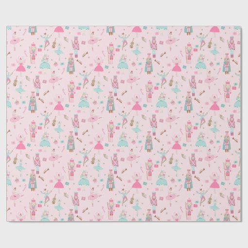 Pastel Nutcracker Ballet Pink Wrapping Paper | Zazzle