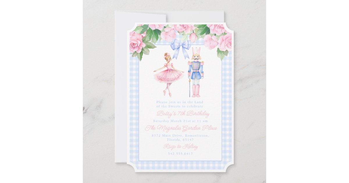 Pastel Nutcracker Christmas Birthday Party Invitation | Zazzle