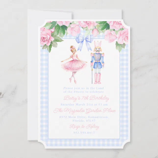 Pastel Nutcracker Christmas Birthday Party Invitation | Zazzle