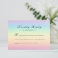 Pastel Ombre Rainbow Colors Wedding RSVP Card | Zazzle
