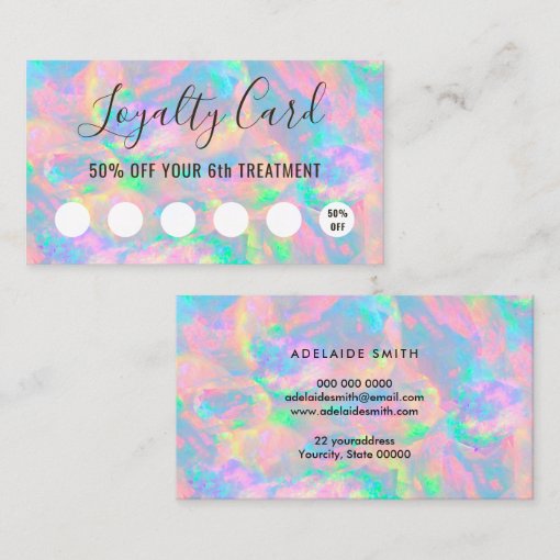 pastel opal texture loyalty card | Zazzle