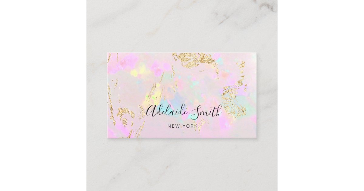 pastel opal texture mineral business card | Zazzle
