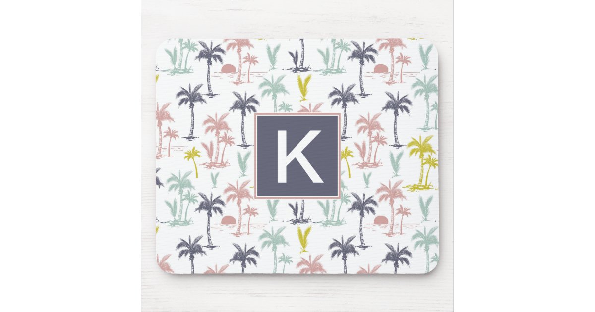 Pastel Palm Tree by the Beach Pattern Mouse Pad | Zazzle