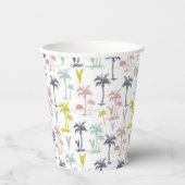Pastel Palm Tree by the Beach Pattern Paper Cups | Zazzle