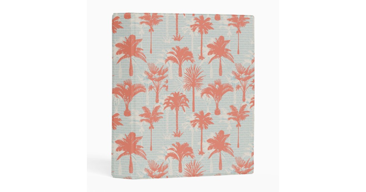 Pastel Palm Tree Pattern Mini Binder | Zazzle