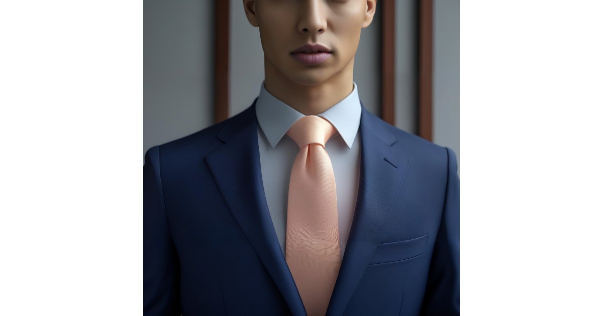 Pastel peach - solid color neck tie | Zazzle