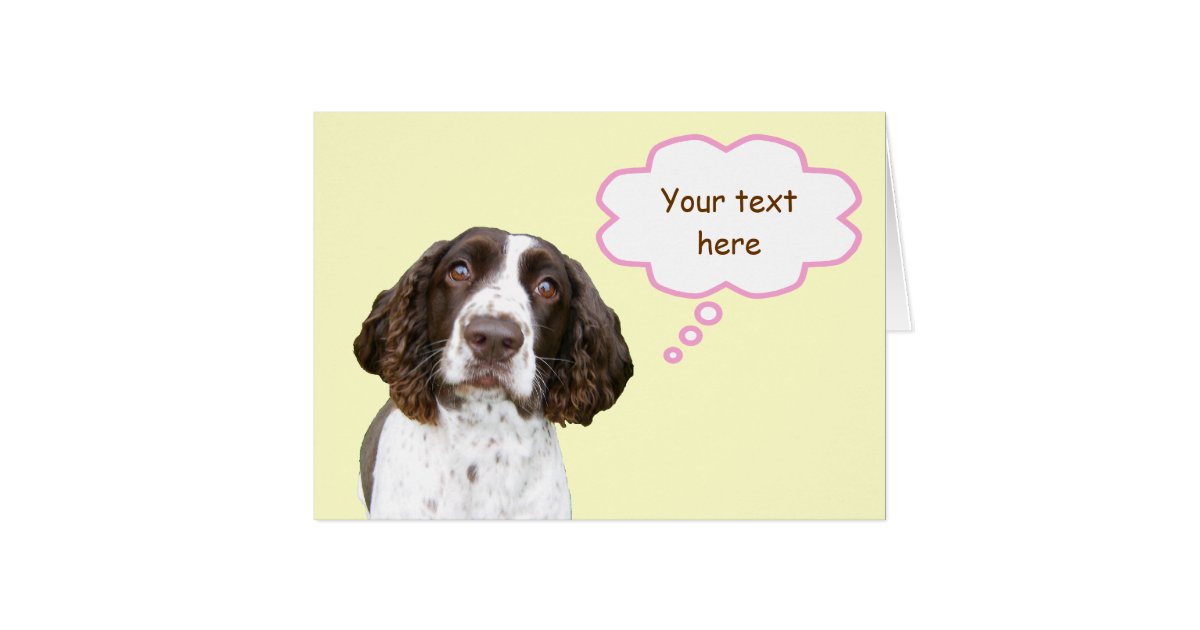 Pastel Personalized English Springer Spaniel Card | Zazzle