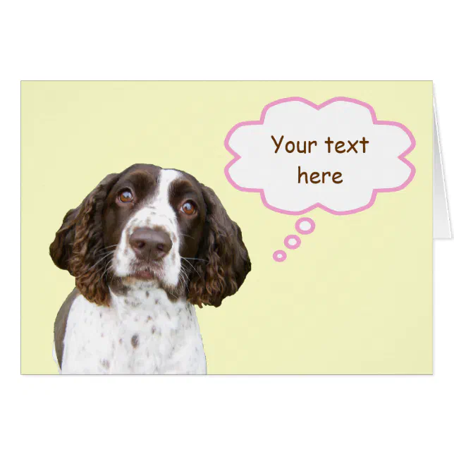 Pastel Personalized English Springer Spaniel Card | Zazzle