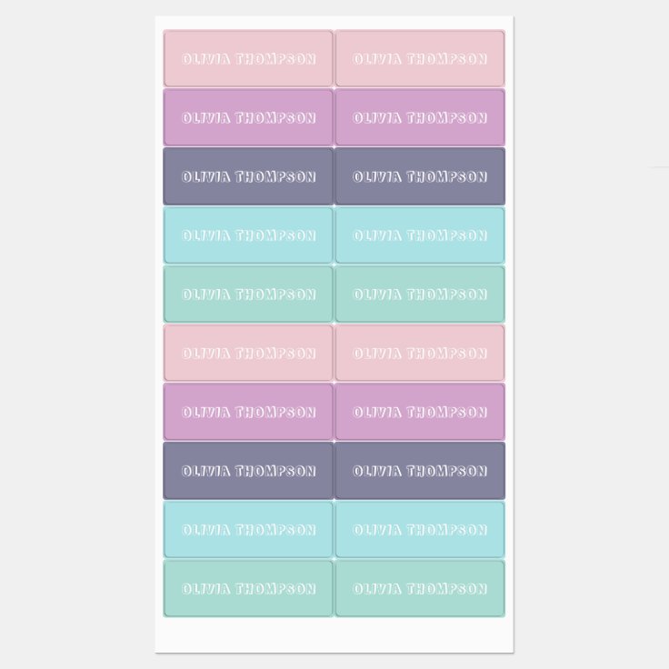 Pastel Personalized Name School Lunch and Clothing Kids' Labels | Zazzle