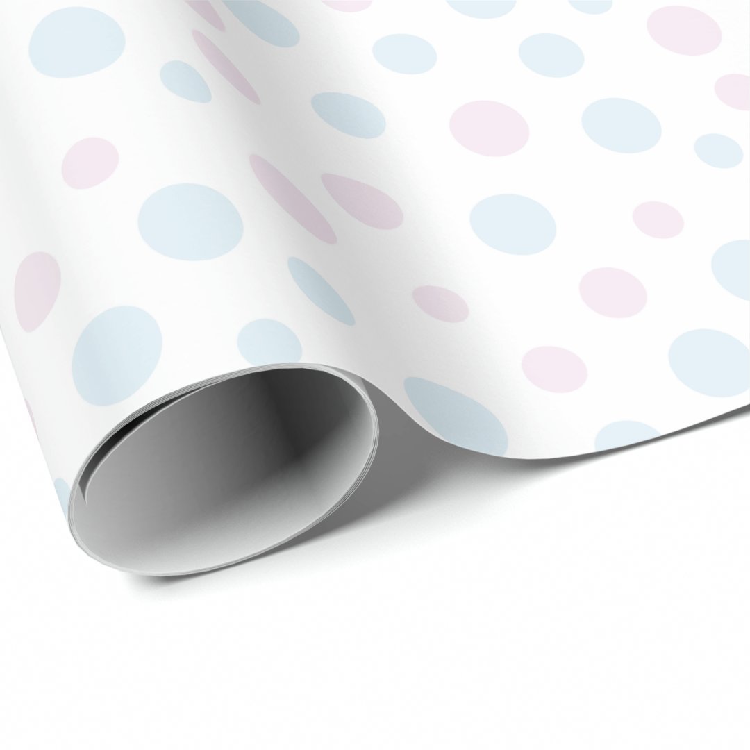 Pastel Pink and Blue Dots Wrapping Paper | Zazzle