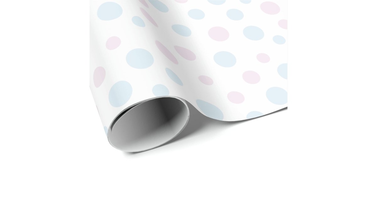 Pastel Pink and Blue Dots Wrapping Paper | Zazzle