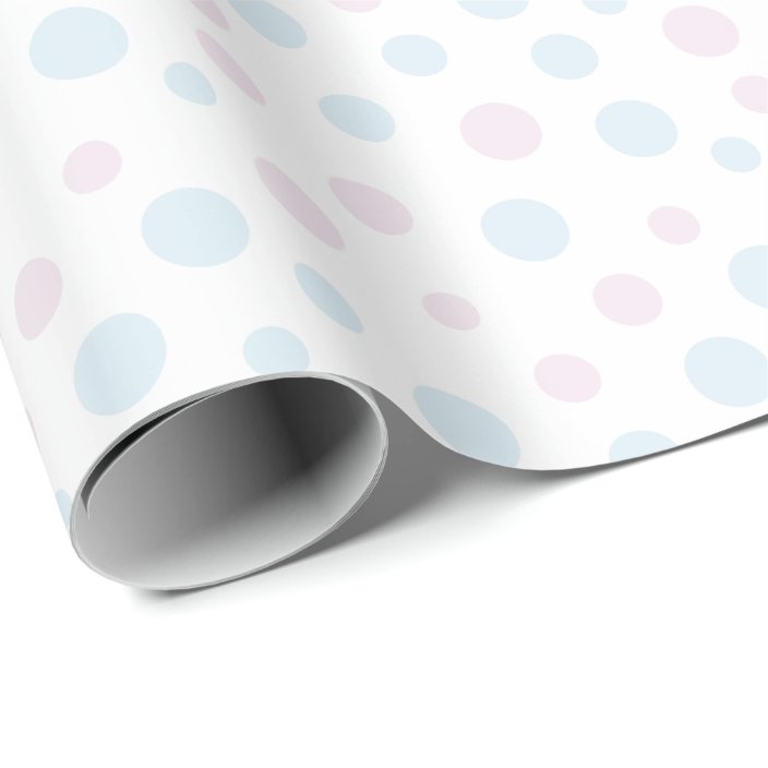 Pastel Pink and Blue Dots Wrapping Paper | Zazzle.com