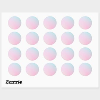 Pastel Pink Blue Gradient Custom Trendy Classic Round Sticker | Zazzle