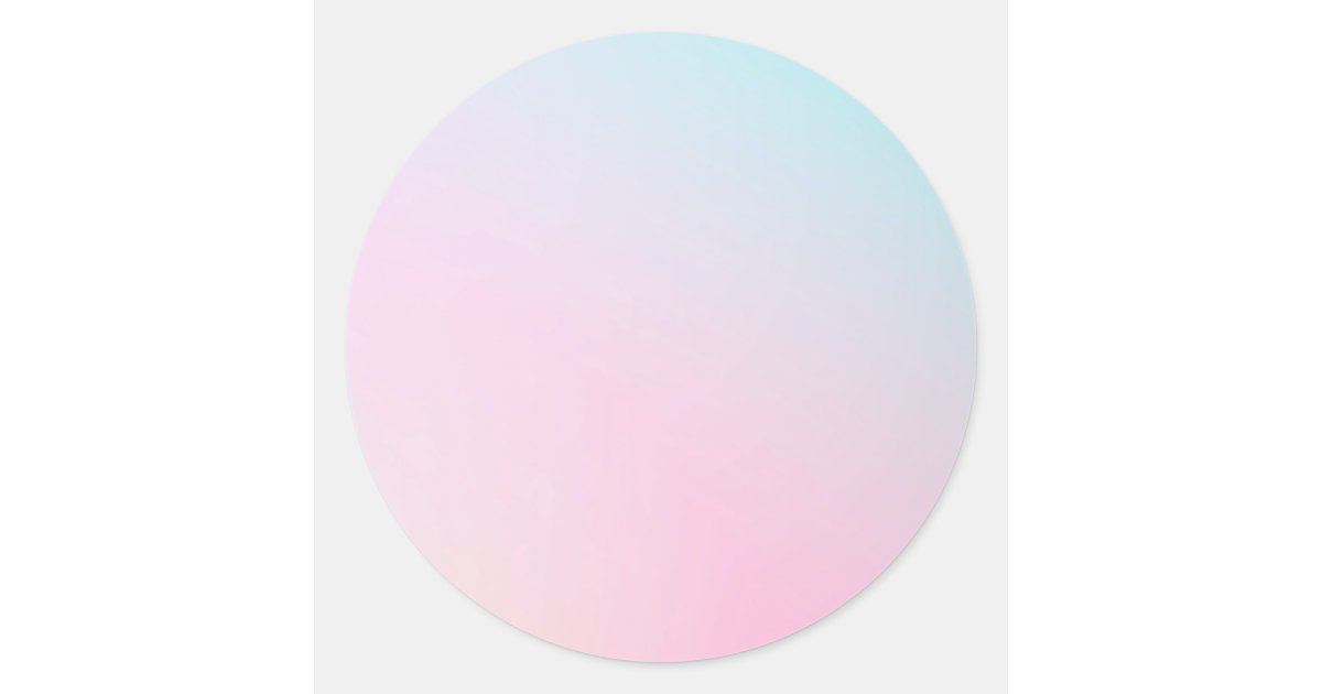 Pastel Pink Blue Gradient Custom Trendy Classic Round Sticker | Zazzle