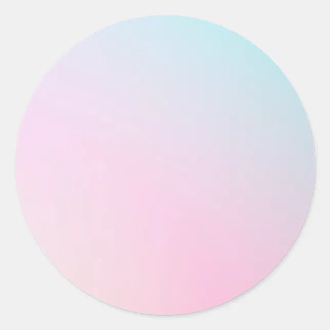 Pastel Pink Blue Gradient Custom Trendy Classic Round Sticker | Zazzle