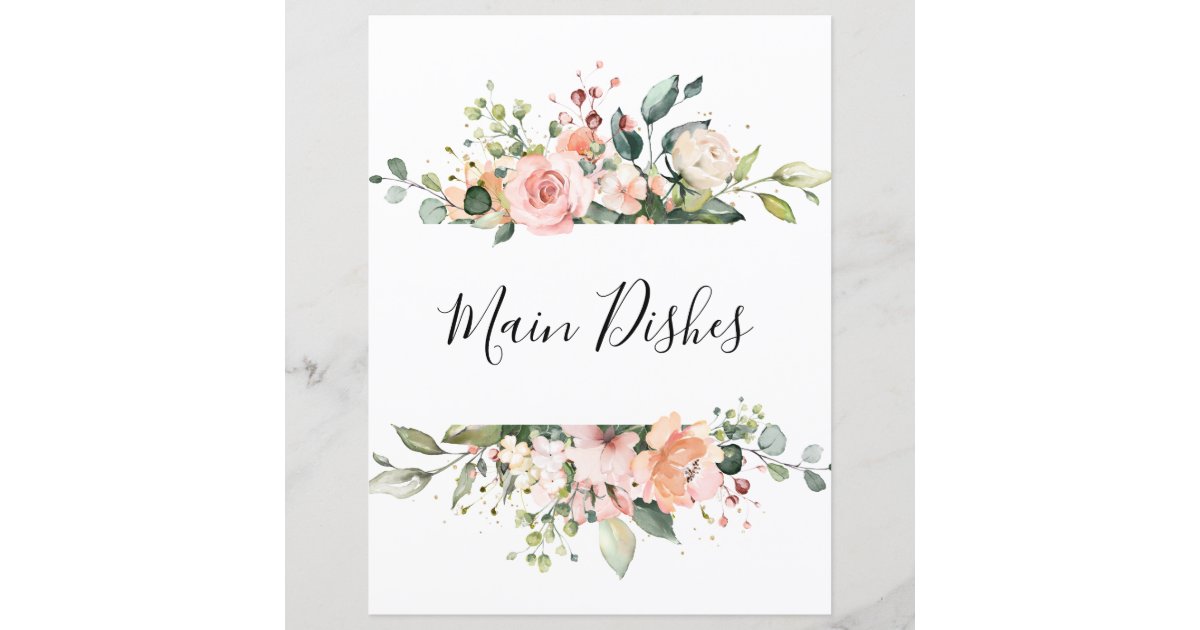 Pastel Pink Blush Rose Floral Recipe Divider | Zazzle