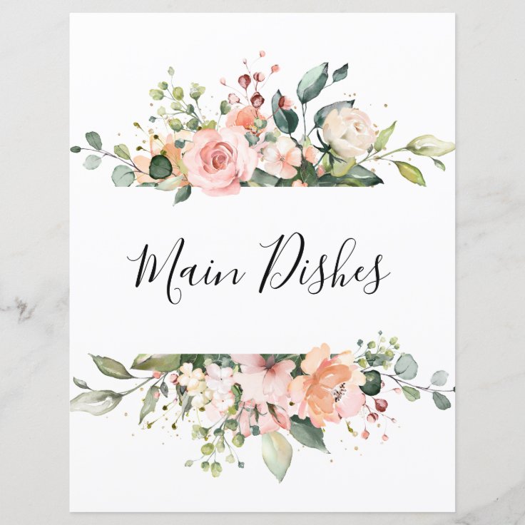 Pastel Pink Blush Rose Floral Recipe Divider | Zazzle