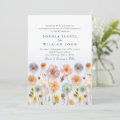Pastel Pink Boho Wildflowers Floral Wedding Invitation | Zazzle