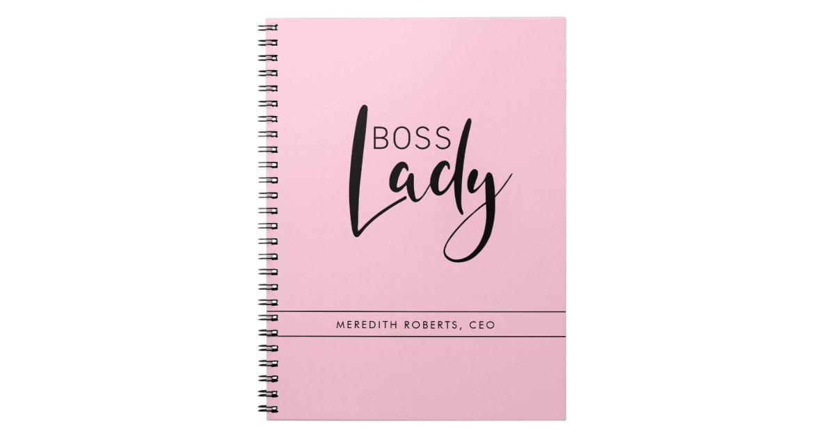 Pastel Pink Boss Lady Logo Personalized Notebook | Zazzle