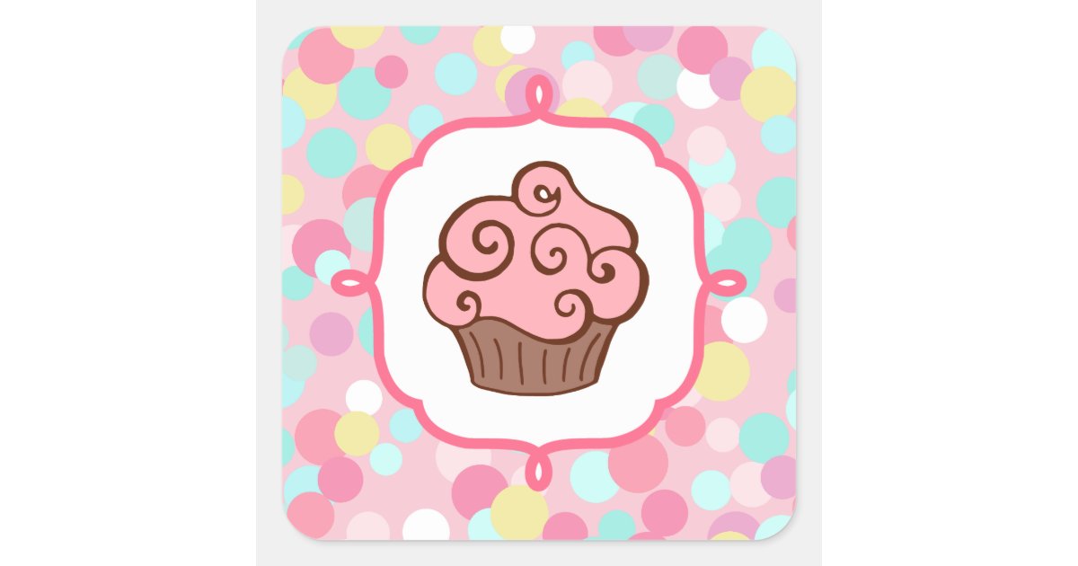 Pastel Pink Cupcake Stickers | Zazzle
