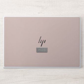 Pastel Pink Faux Silver Monogram HP Laptop Skin | Zazzle
