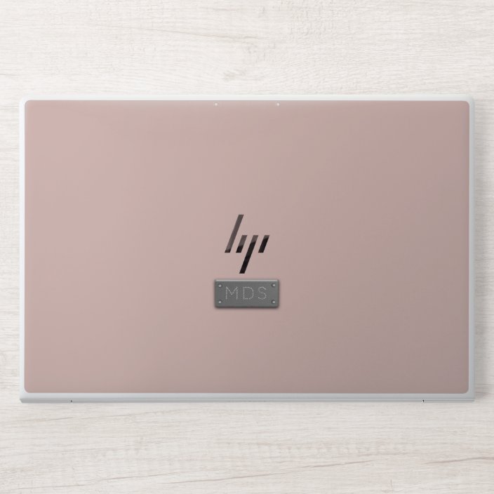 Pastel Pink Faux Silver Monogram HP Laptop Skin | Zazzle.com