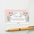 Pastel Pink Floral Diaper Raffle Script Text Enclosure Card | Zazzle
