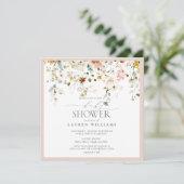 Pastel Pink Floral Drop Script Baby Shower Invitation | Zazzle