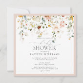 Pastel Pink Floral Drop Script Baby Shower Invitation | Zazzle