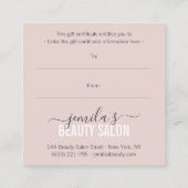 Pastel pink gift certificate beauty salon script | Zazzle
