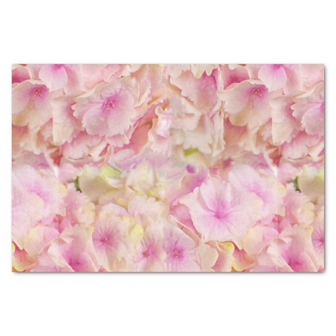 Pastel Pink Hydrangeas Tissue Paper | Zazzle
