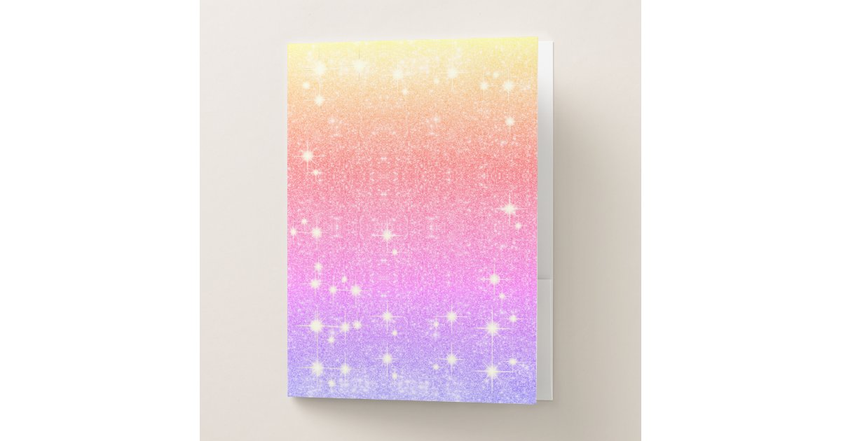 Pastel Pink Lavender Gold Glitter Sparkle Pocket Folder | Zazzle