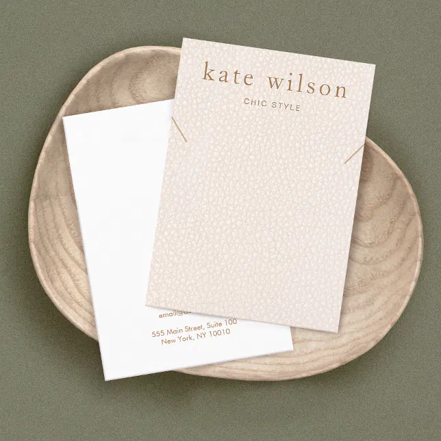 Pastel Pink Leather (image) Necklace Display Card | Zazzle