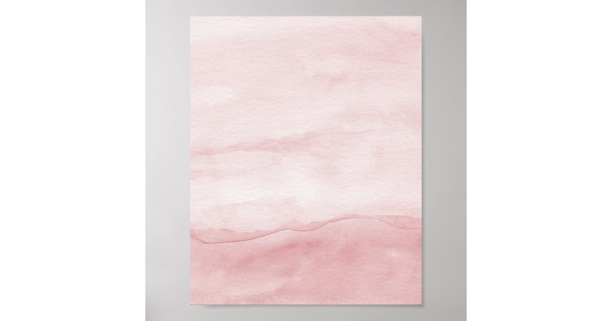 Pastel Pink Ombre Watercolor Abstract Art Poster | Zazzle